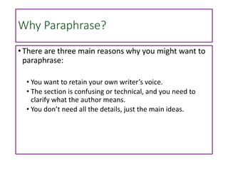 Lecture - Paraphrasing | PPTX