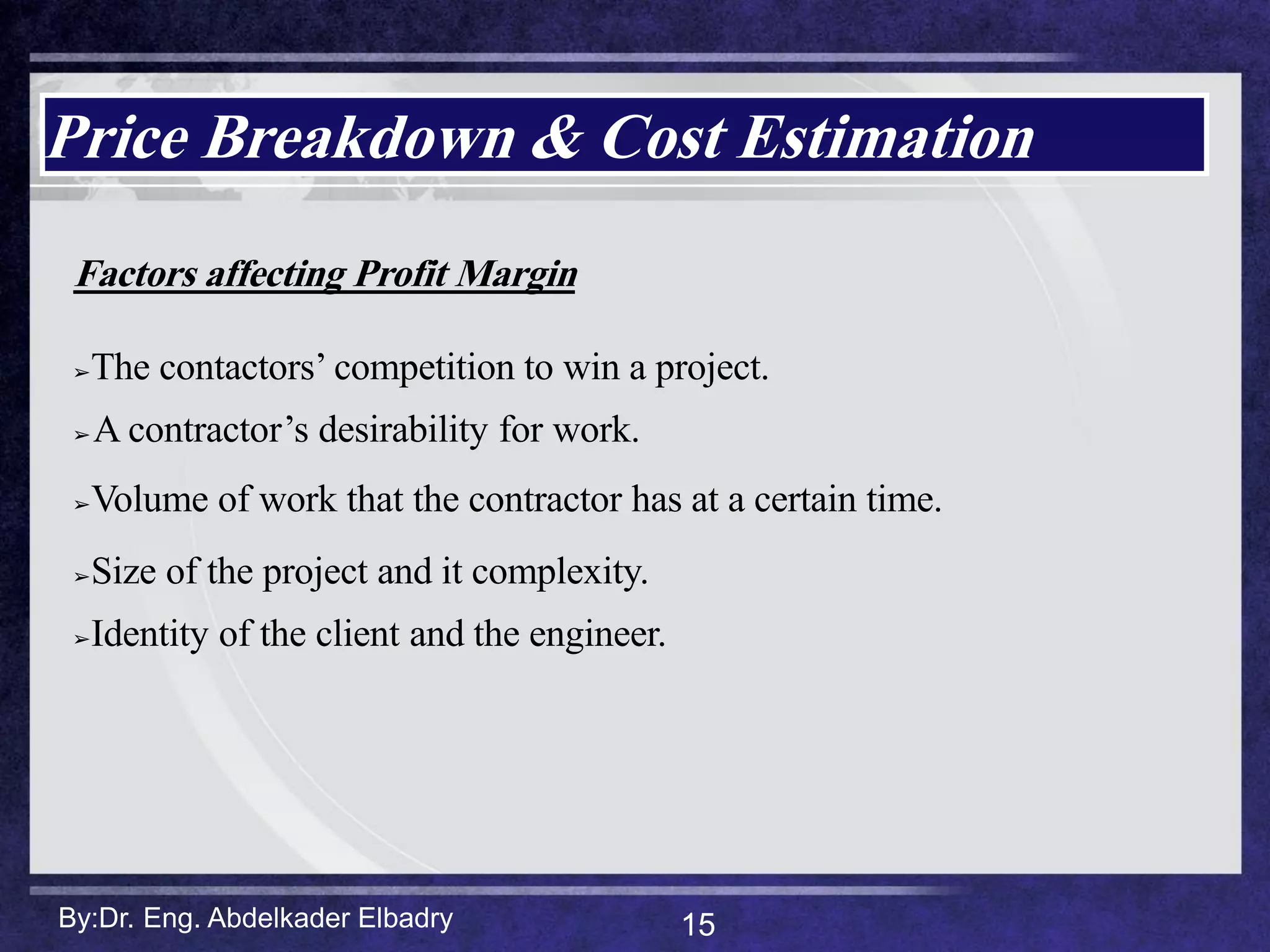 Lecture -Price Breakdown and cost Estimation (1).pdf