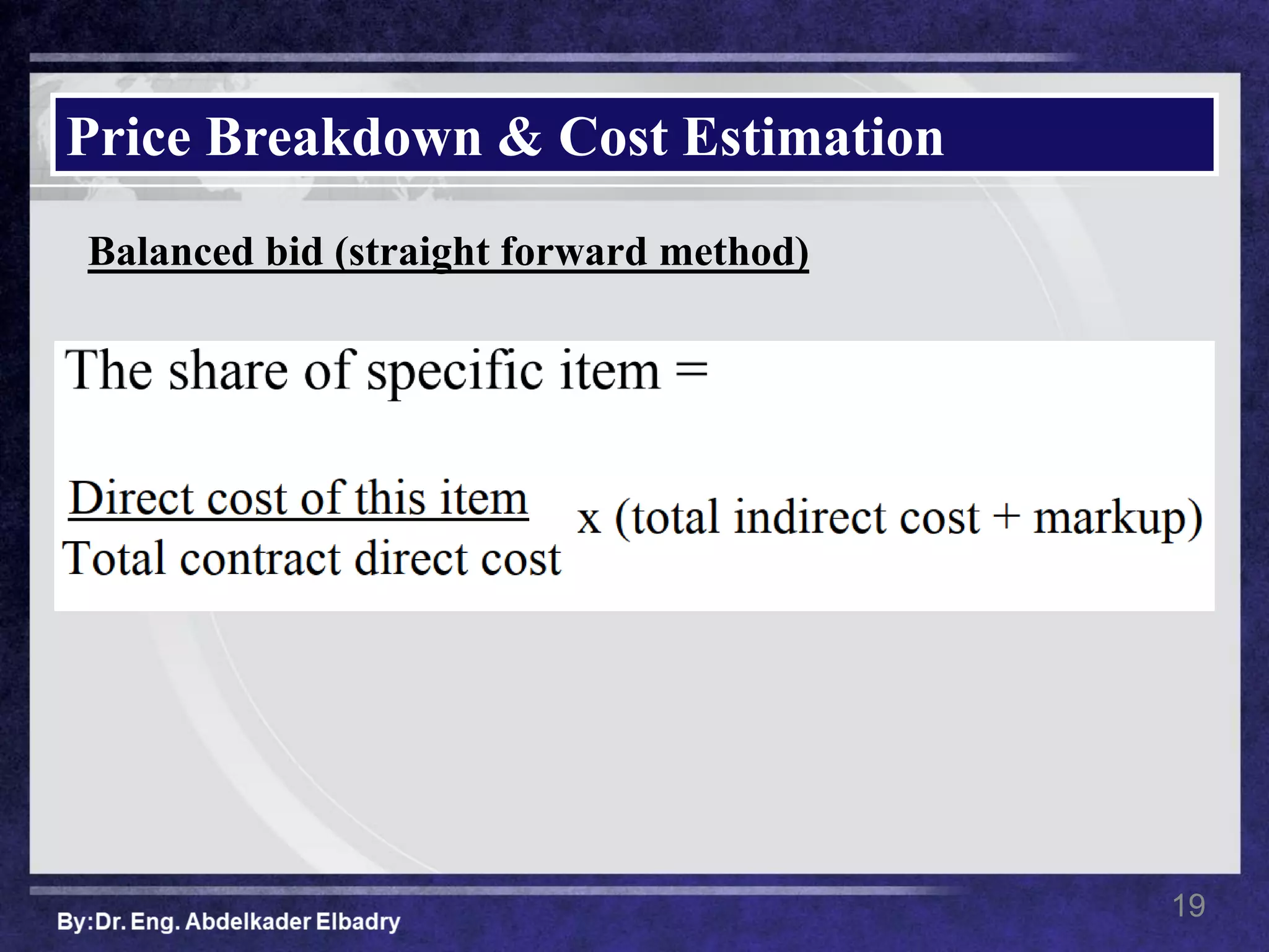 Lecture -Price Breakdown and cost Estimation (1).pdf