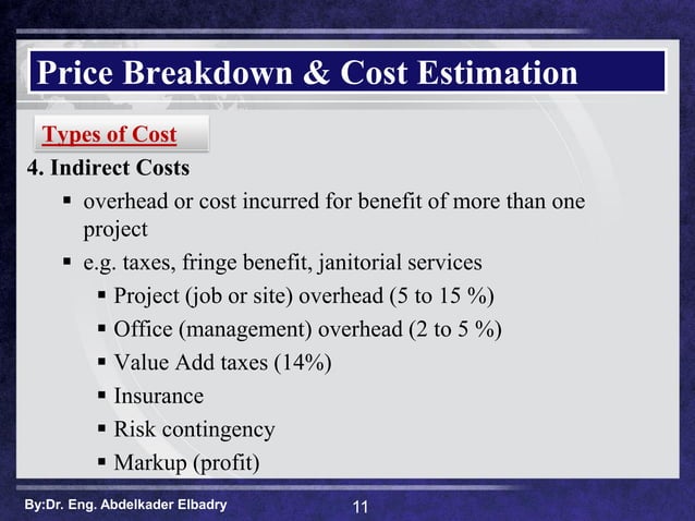Lecture -Price Breakdown and cost Estimation (1).pdf
