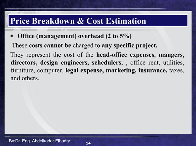 Lecture -Price Breakdown and cost Estimation (1).pdf
