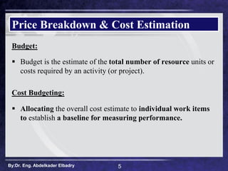 Lecture -Price Breakdown and cost Estimation (1).pdf