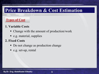 Lecture -Price Breakdown and cost Estimation (1).pdf