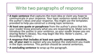 Responding to a Text | PPTX