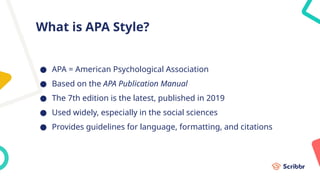 Lecture Slides on APA Format APA Style Citation | PPTX
