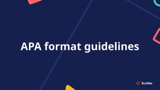 Lecture Slides on APA Format APA Style Citation | PPTX