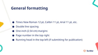 Lecture Slides on APA Format APA Style Citation | PPTX