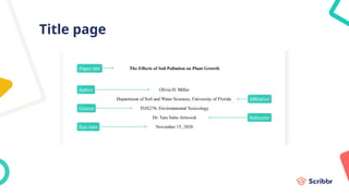 Lecture Slides on APA Format APA Style Citation | PPTX