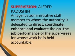 The Role of Supervision in Social Work: Administrative, Educational ...