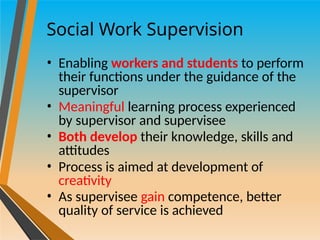 The Role of Supervision in Social Work: Administrative, Educational ...