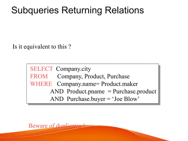 Basic SQL knowledge: data type, table, query | PPT