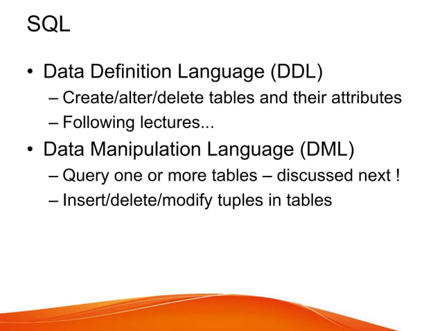 Basic SQL knowledge: data type, table, query | PPT | Free Download