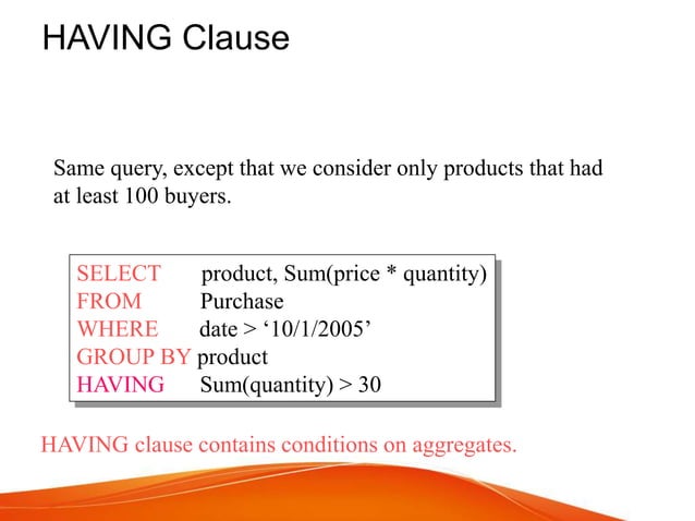 Basic SQL knowledge: data type, table, query | PPT