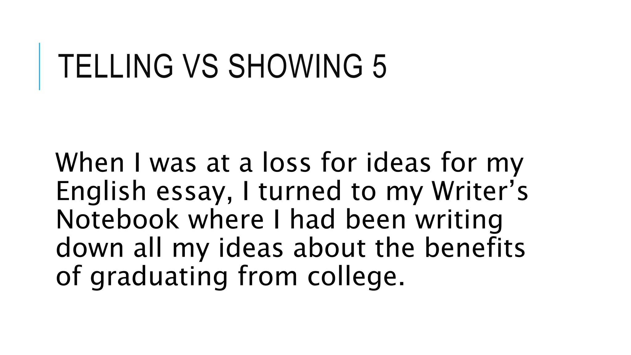 Lecture -Telling vs Showing | PPT