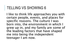 Lecture -Telling vs Showing | PPT