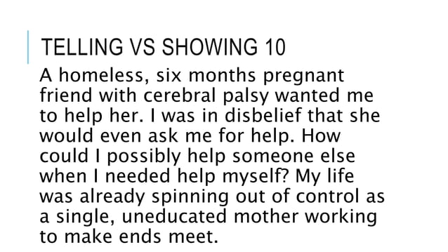 Lecture -Telling vs Showing | PPT