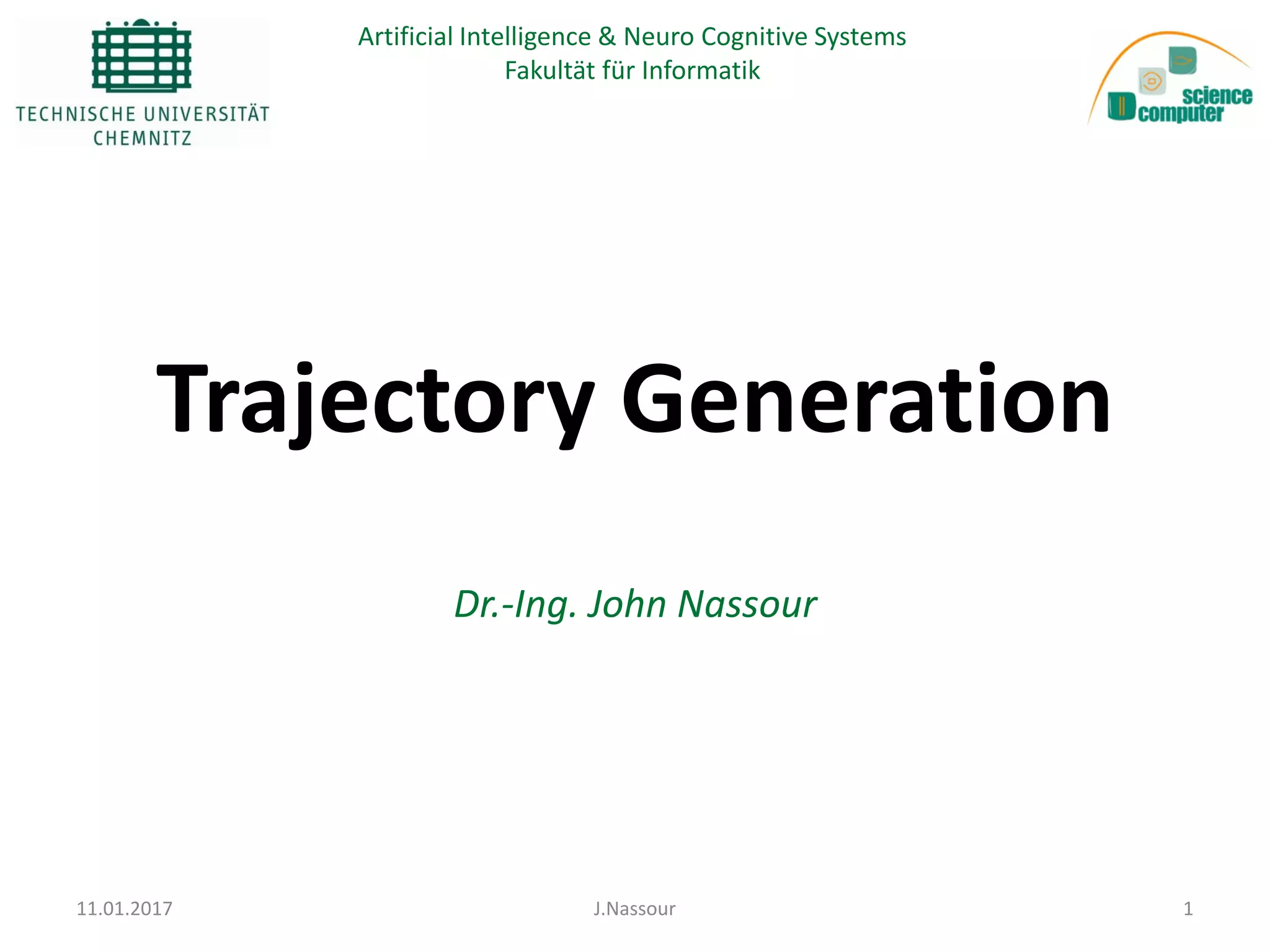 Lecture 1 trajectory generation | PDF