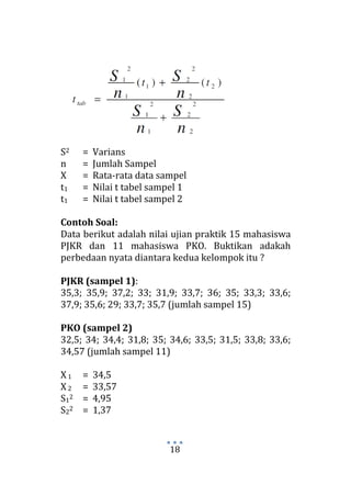 Pengantar Uji T | PDF