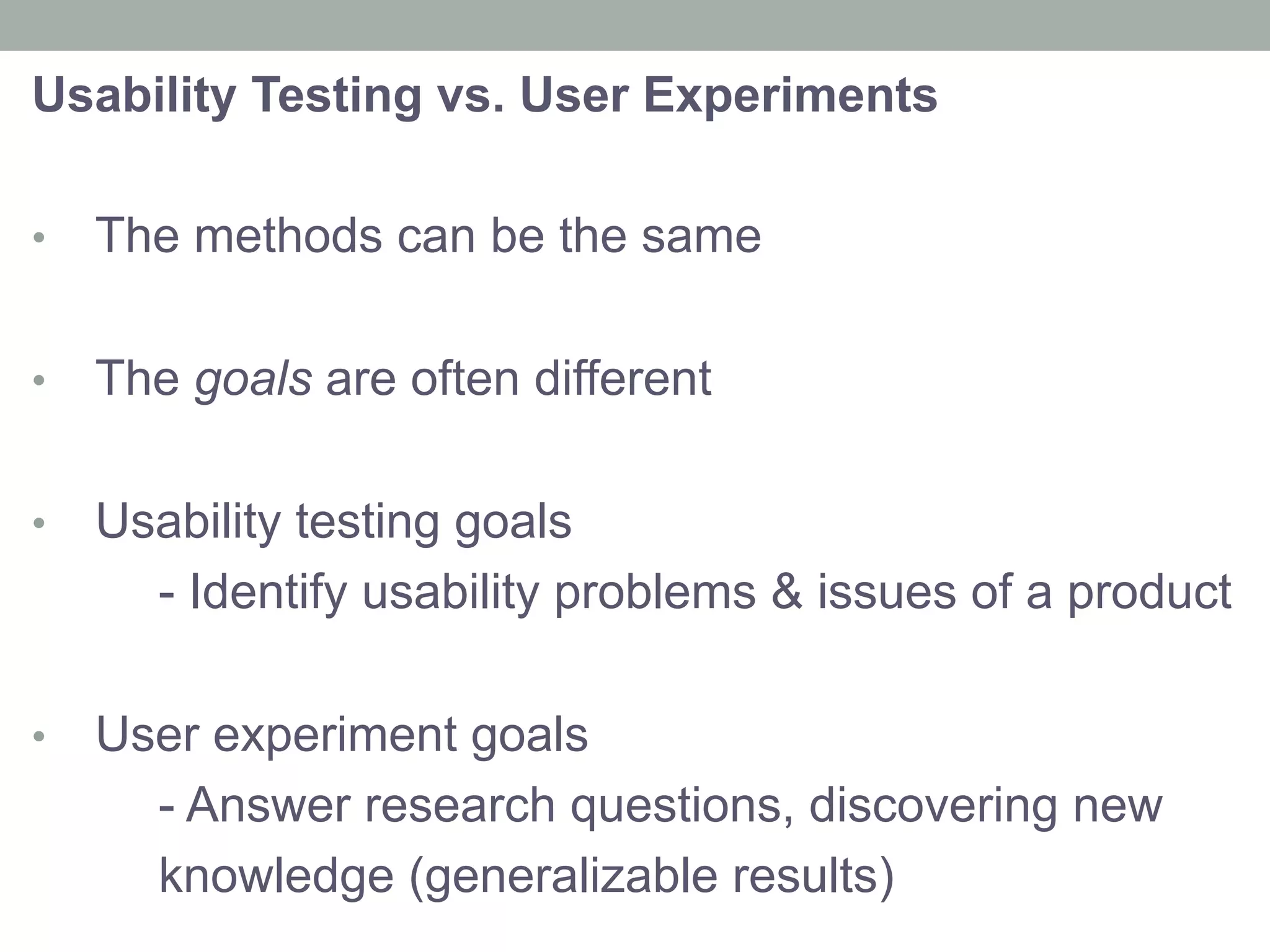 User Experiments in Human-Computer Interaction | PPT