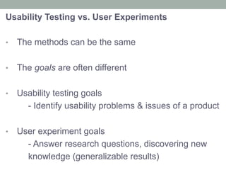 User Experiments in Human-Computer Interaction | PPT