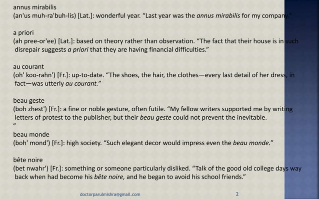 Lecture x foreign words and phrases | PPTX