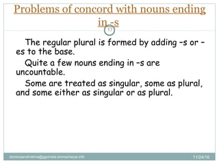Lecture xi- xiii sub- verb concord | PPT