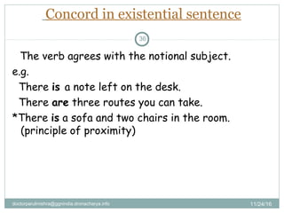 Lecture xi- xiii sub- verb concord | PPT