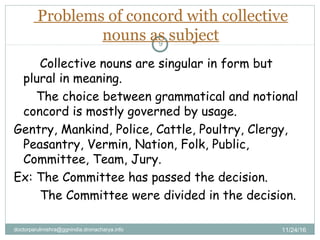 Lecture xi- xiii sub- verb concord | PPT