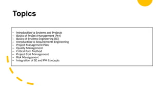 Project and System Engineering.pptx | Civil Engineering Industry ...