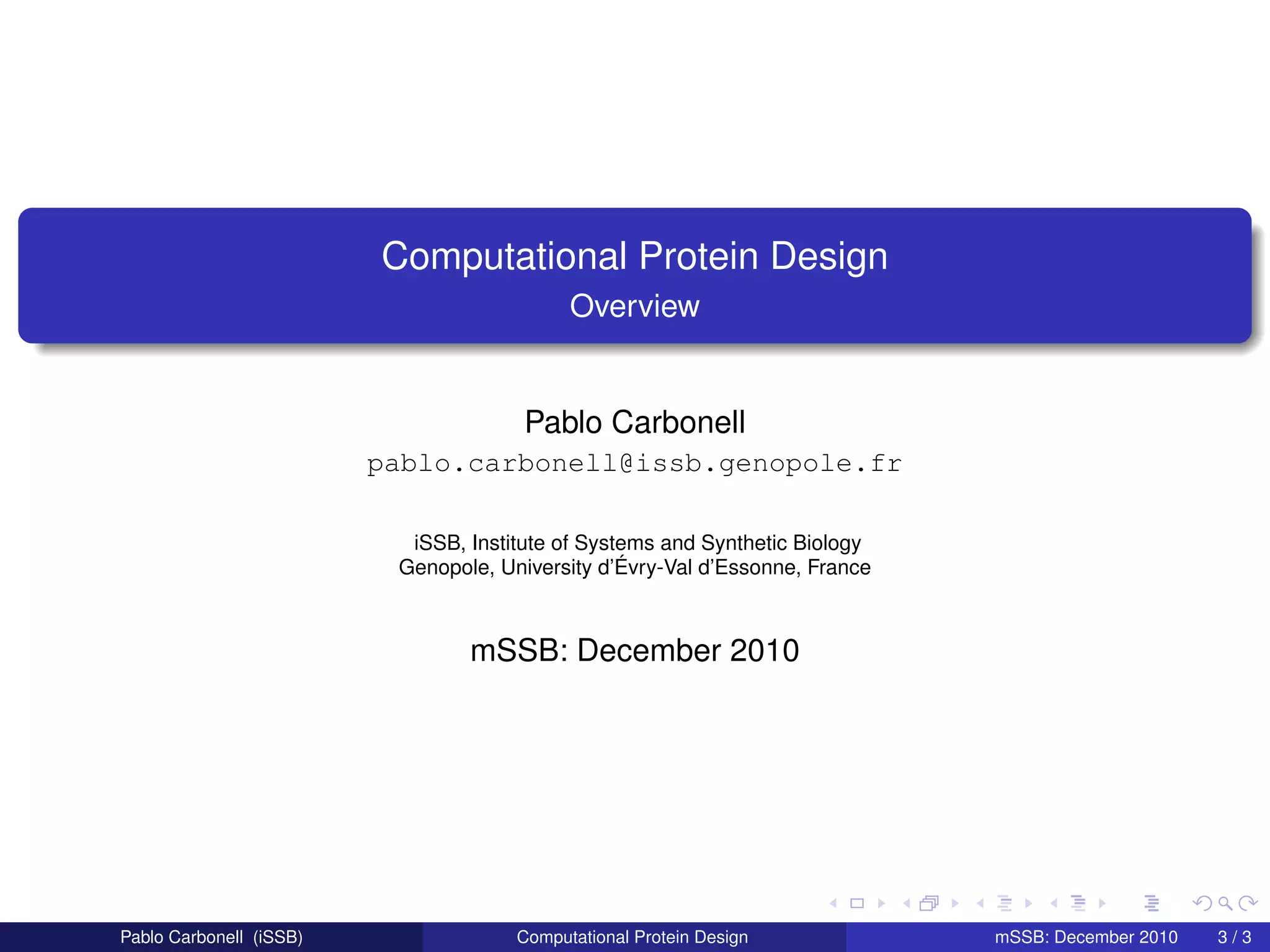 Computational Protein Design. Overview | PPT