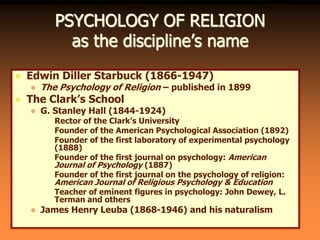 Lecture 00 history of the psychology of religion | PPT