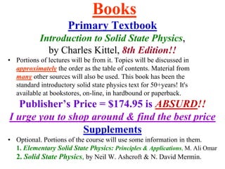 Lecture of solid state physics an introduction | PPT