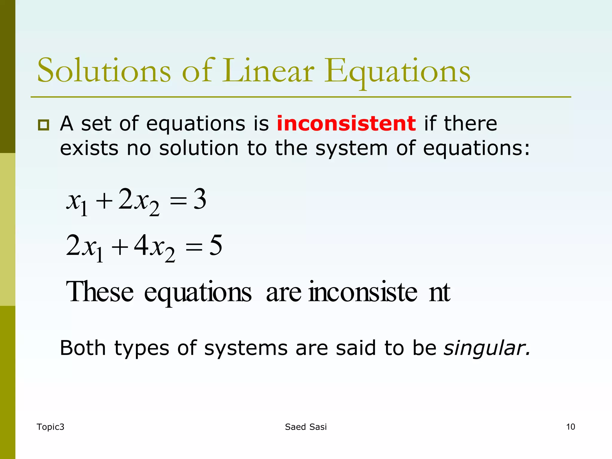 Lecture0003 Numerical Methods Topic 3 Solution Of Systems Of Linear Equations Lectures Pptx