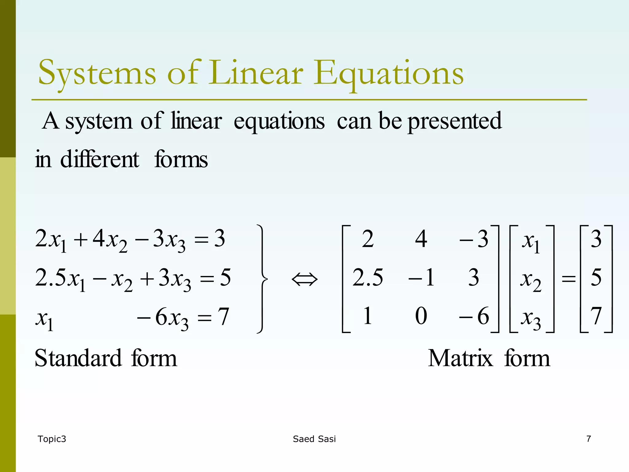 Lecture0003 Numerical Methods Topic 3 Solution Of Systems Of Linear Equations Lectures Pptx