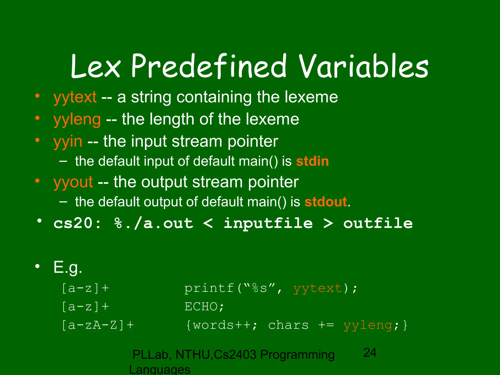 Lex and Yacc ppt | PPT