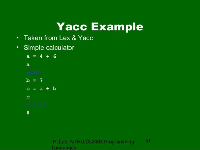 Lex and Yacc ppt Lex and Yacc ppt