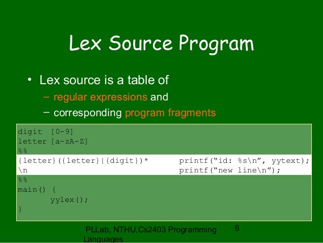 Lex And Yacc Ppt 