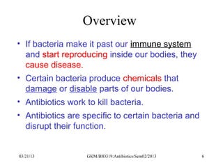 Antibiotics Lecture 01 | PPT