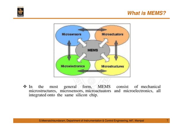 Micro Electro Mechanical Systems (MEMS) Class Materials - Lecture 01 | PPT