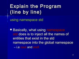 Basic structure of C++ program | PPT