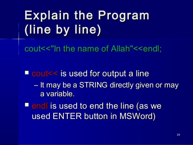 Basic structure of C++ program