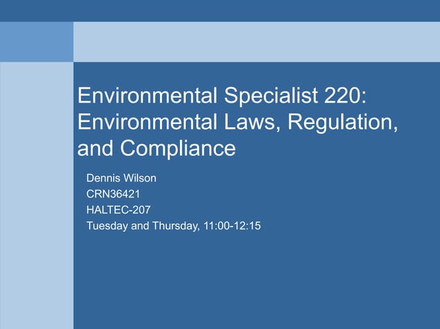 Introduction to Environmental Law | PPT | Civic affairs | Politics