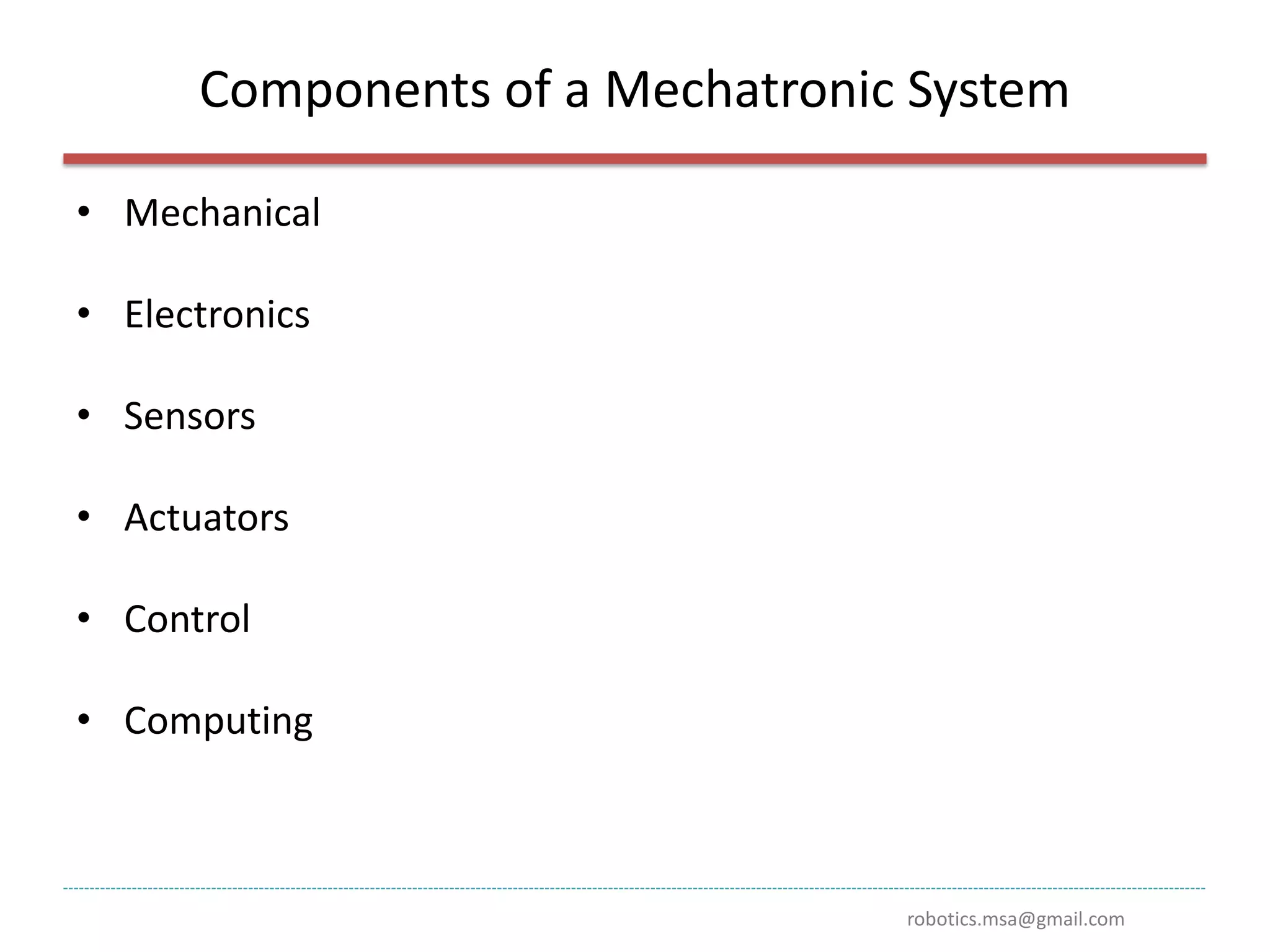 introduction to mechatronics | PDF