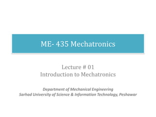 introduction to mechatronics | PDF