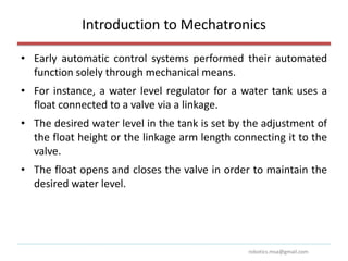 introduction to mechatronics | PDF