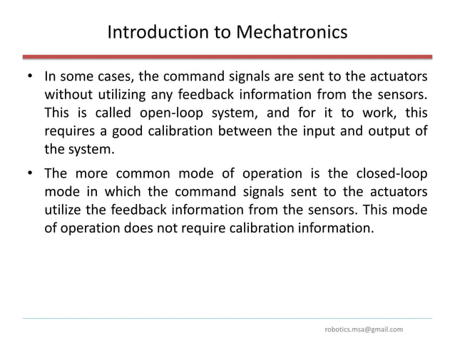 introduction to mechatronics | PDF