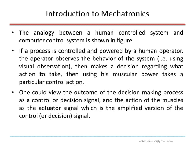 introduction to mechatronics | PDF