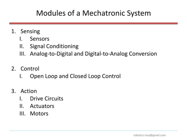 introduction to mechatronics | PDF