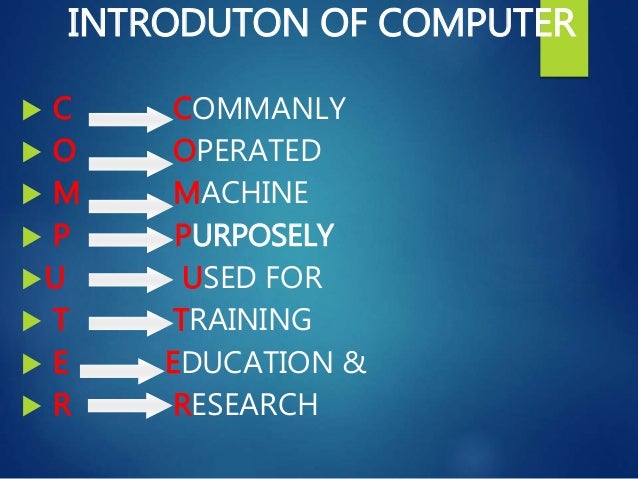 Introduction to computing