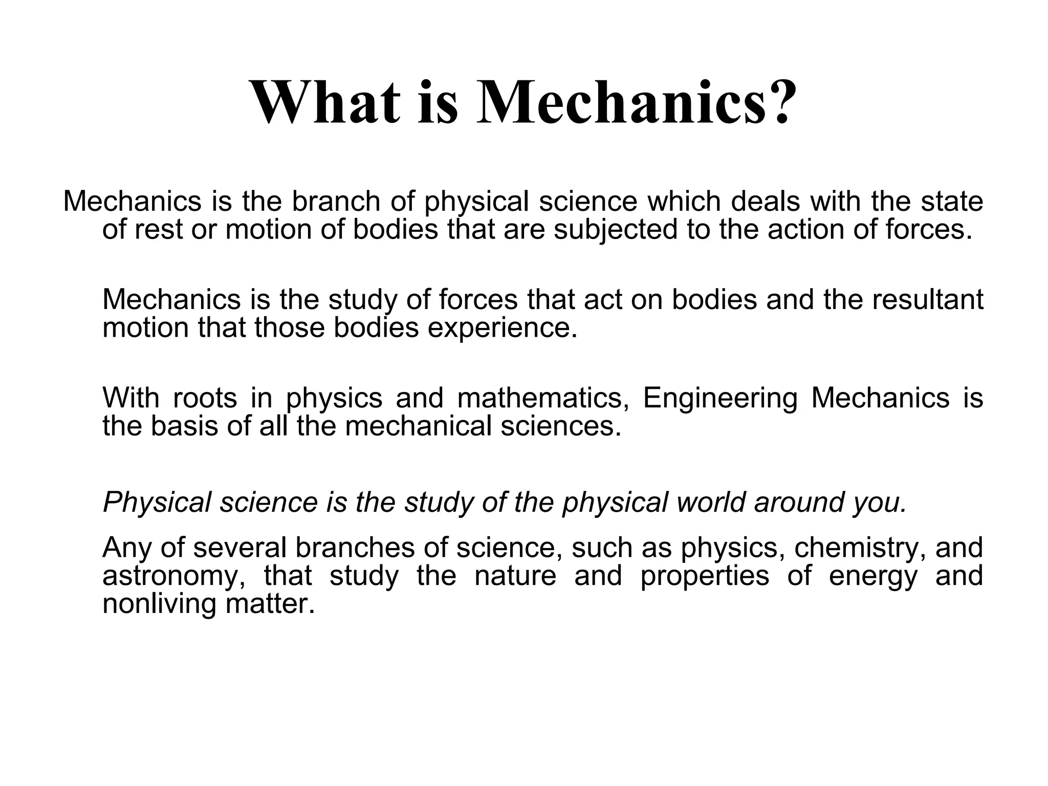 Engineering Mechanice Lecture 01 | PPT